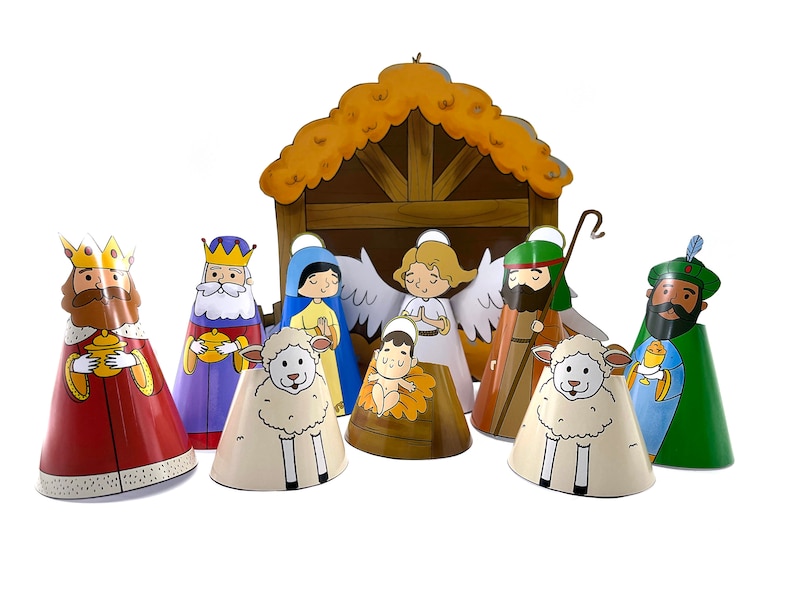 Christmas Nativity Cones Activity Set, Nativity Printable, Digital ...