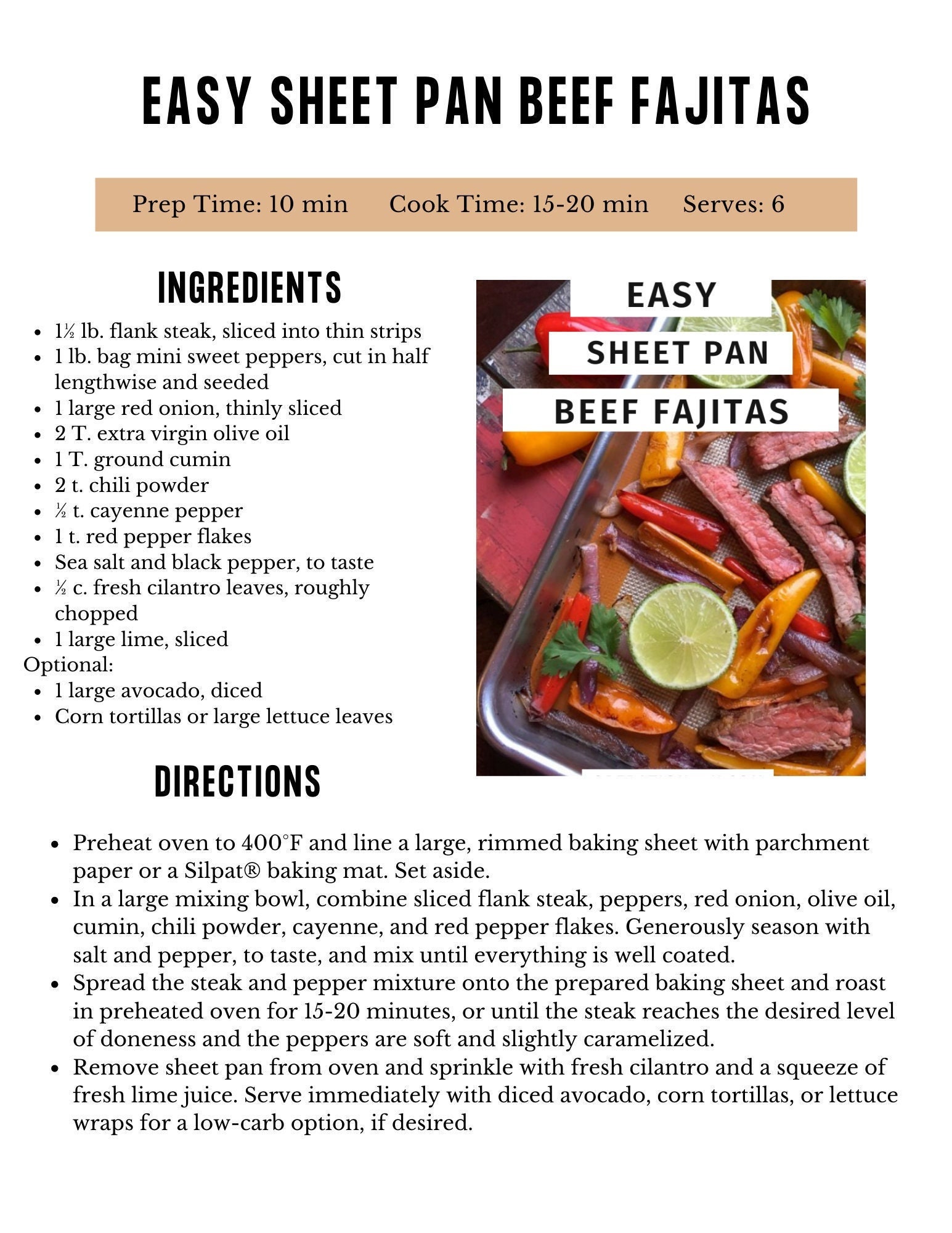 Easy Sheet Pan Beef Fajitas In The Oven Recipe Etsy