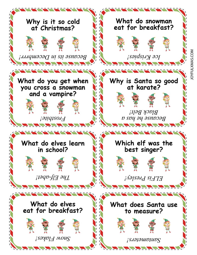 Christmas Jokes, Christmas Jokes Printables, Digital Download ...