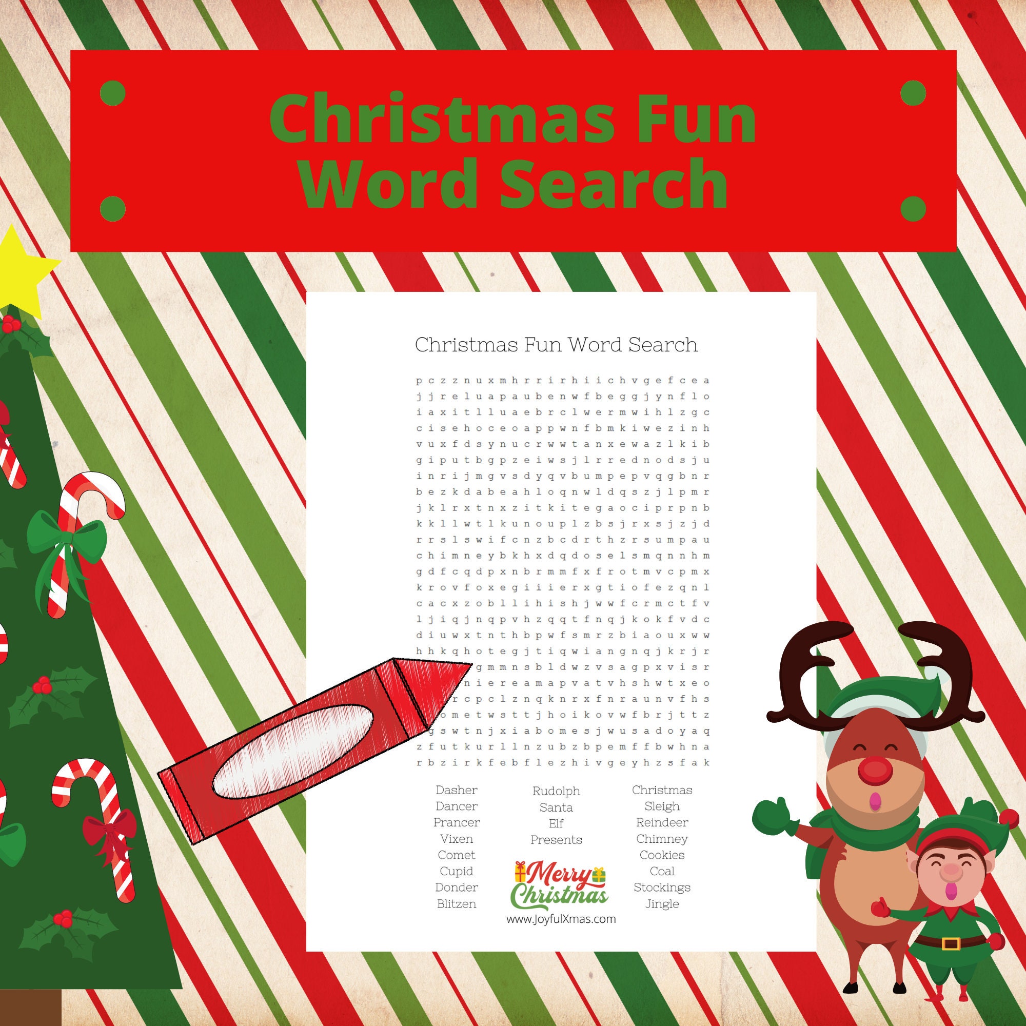 Christmas Fun Word Search, Christmas Printable, Instant Download ...