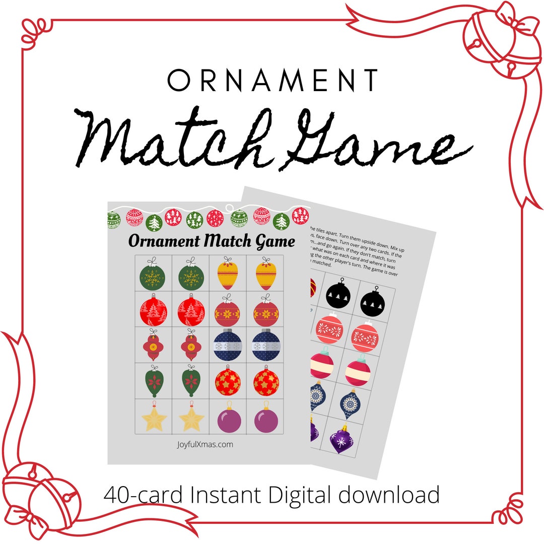 Christmas Ornament Match Game, Kids Match Game, Christmas Kid, Kid ...