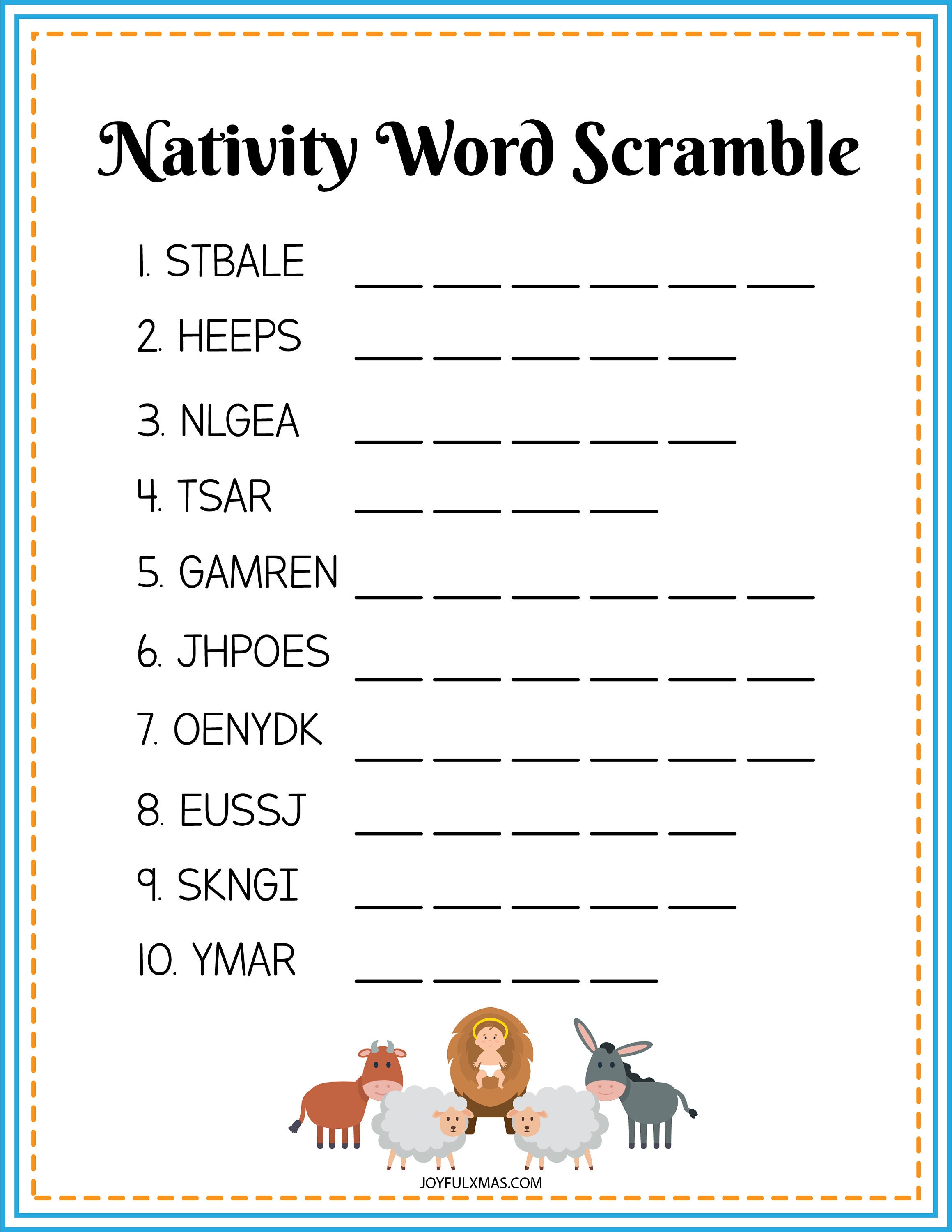Christmas Nativity Set for Kids, Instant Download, Christmas Workbook ...