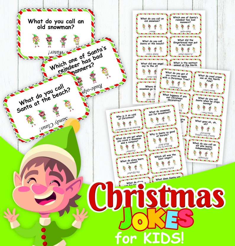 Christmas Jokes, Christmas Jokes Printables, Digital Download ...