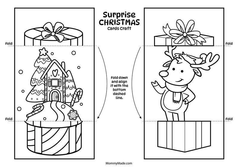 Surprise Christmas Cards Crafts, Digital Download, Instant Download ...