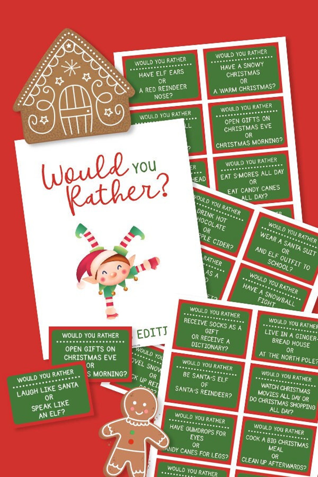 Would You Rather Christmas Game, Christmas Games, Instant Download ...