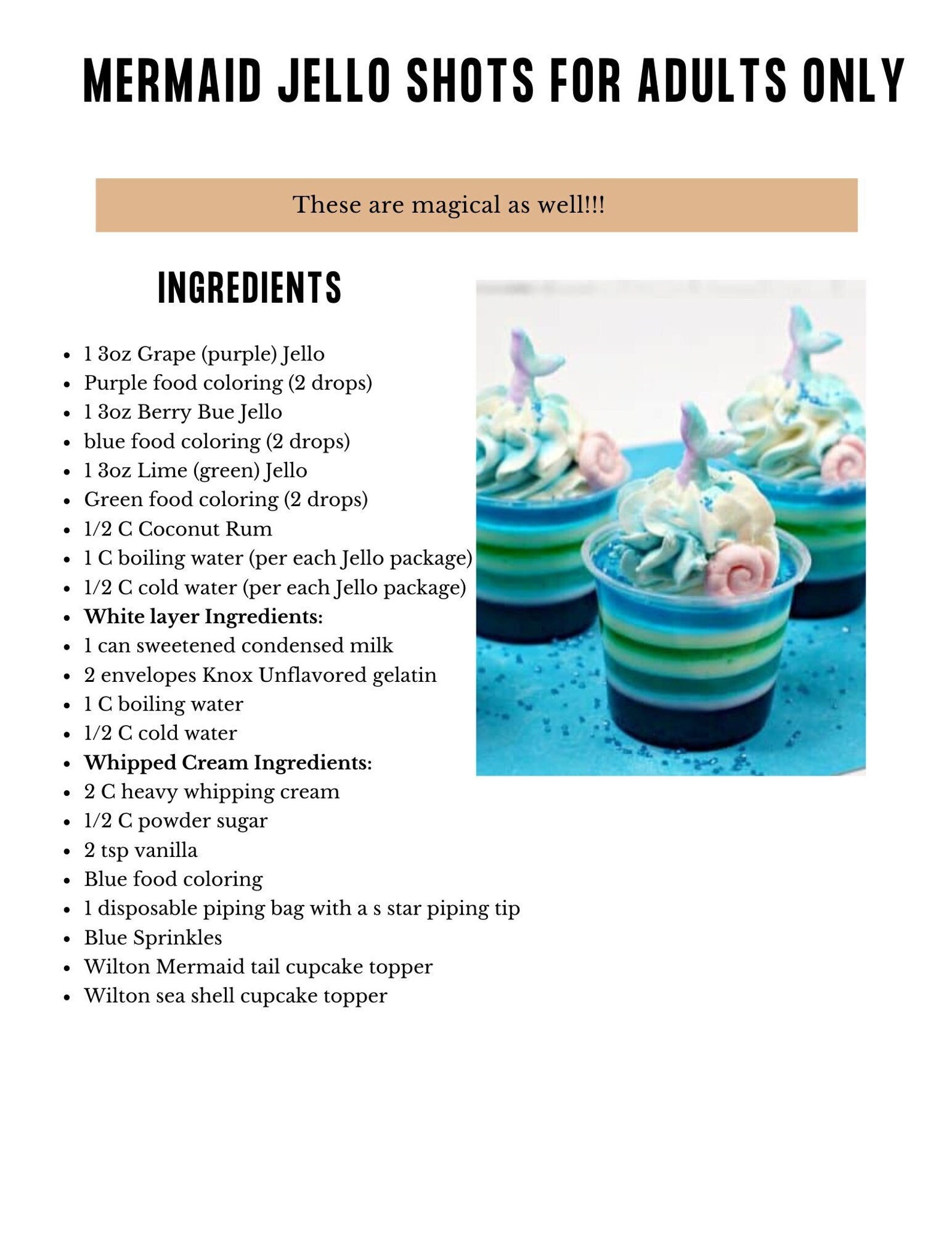 Mermaid Jello Shots for Adults Only - Etsy