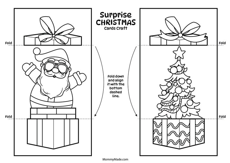Surprise Christmas Cards Crafts, Digital Download, Instant Download ...