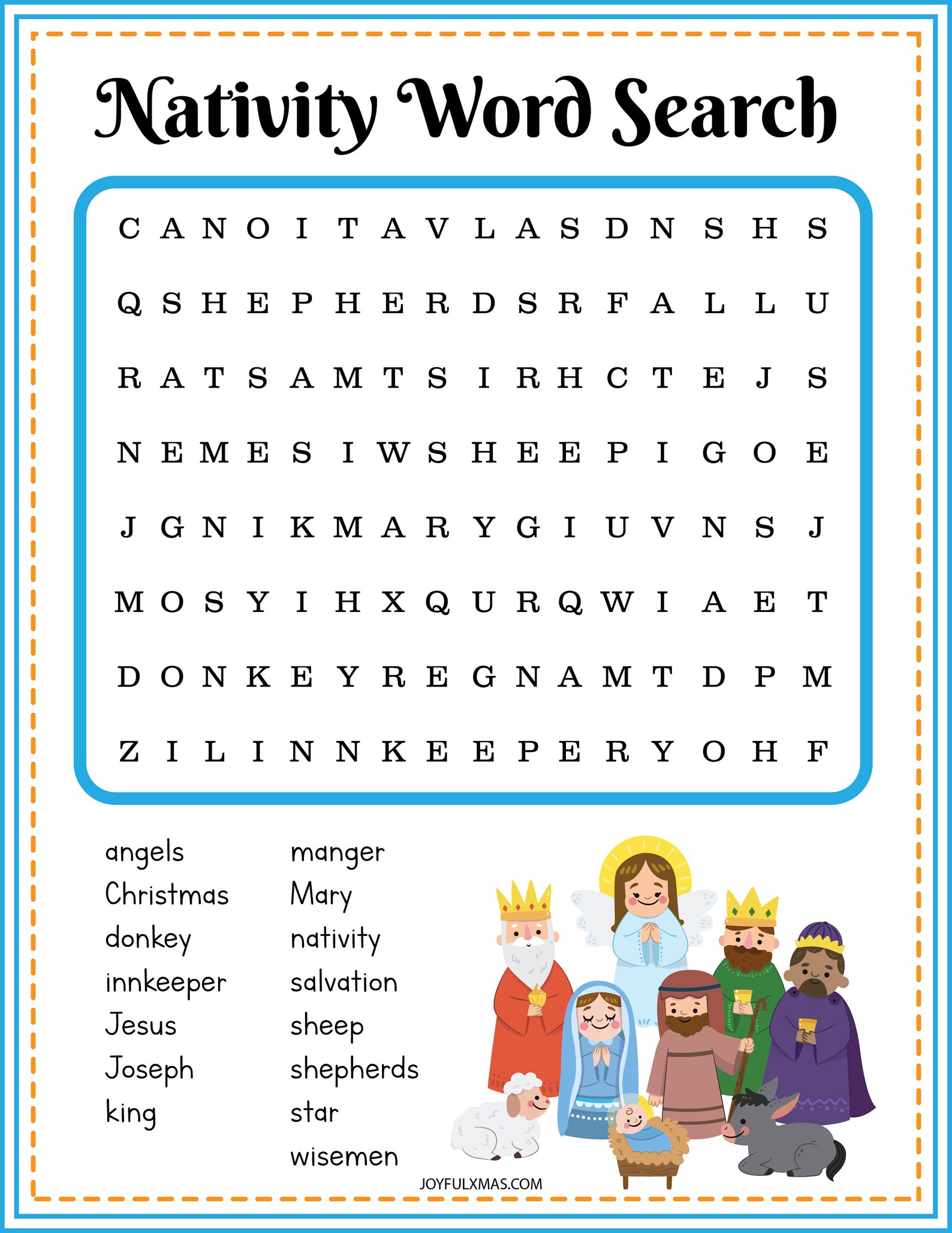 Christmas Nativity Set for Kids, Instant Download, Christmas Workbook ...