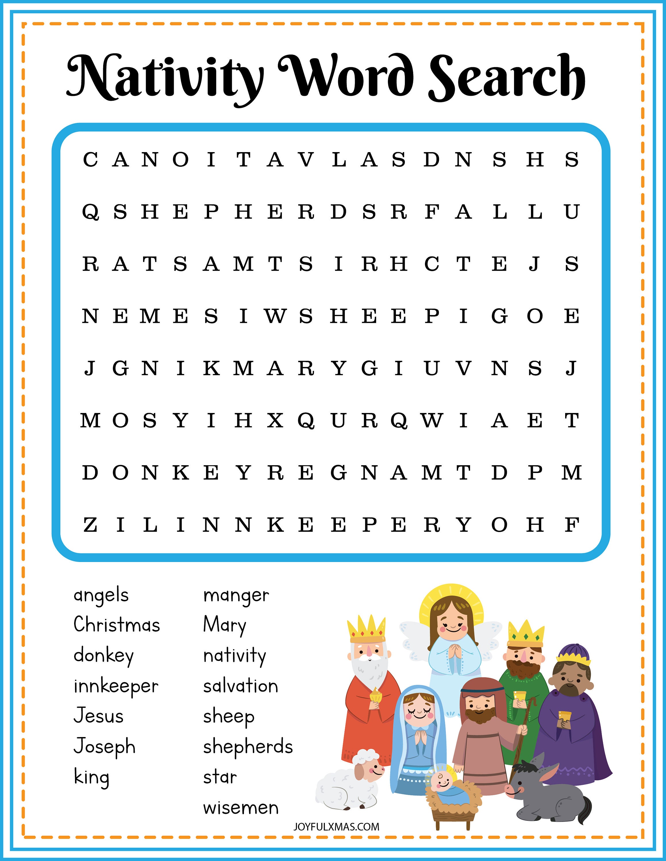 Christmas Nativity Set for Kids, Instant Download, Christmas Workbook ...