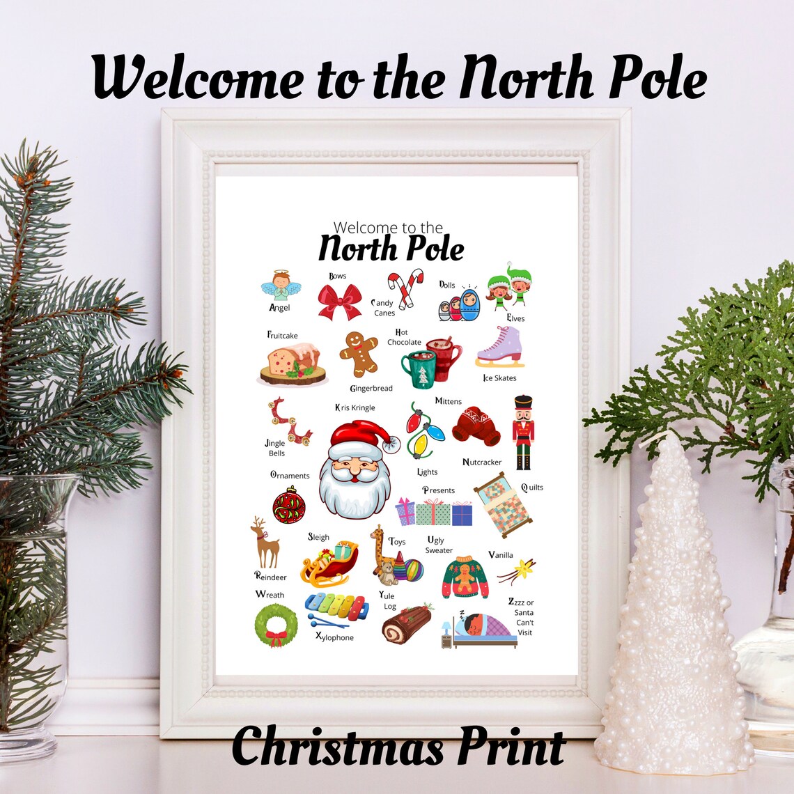 Welcome to the North Pole Christmas Wall Art Instant - Etsy UK