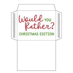 Would You Rather Christmas Game, Christmas Games, Instant Download ...