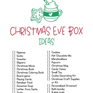Christmas Eve Box Ideas, Christmas Printables, Digital Download ...