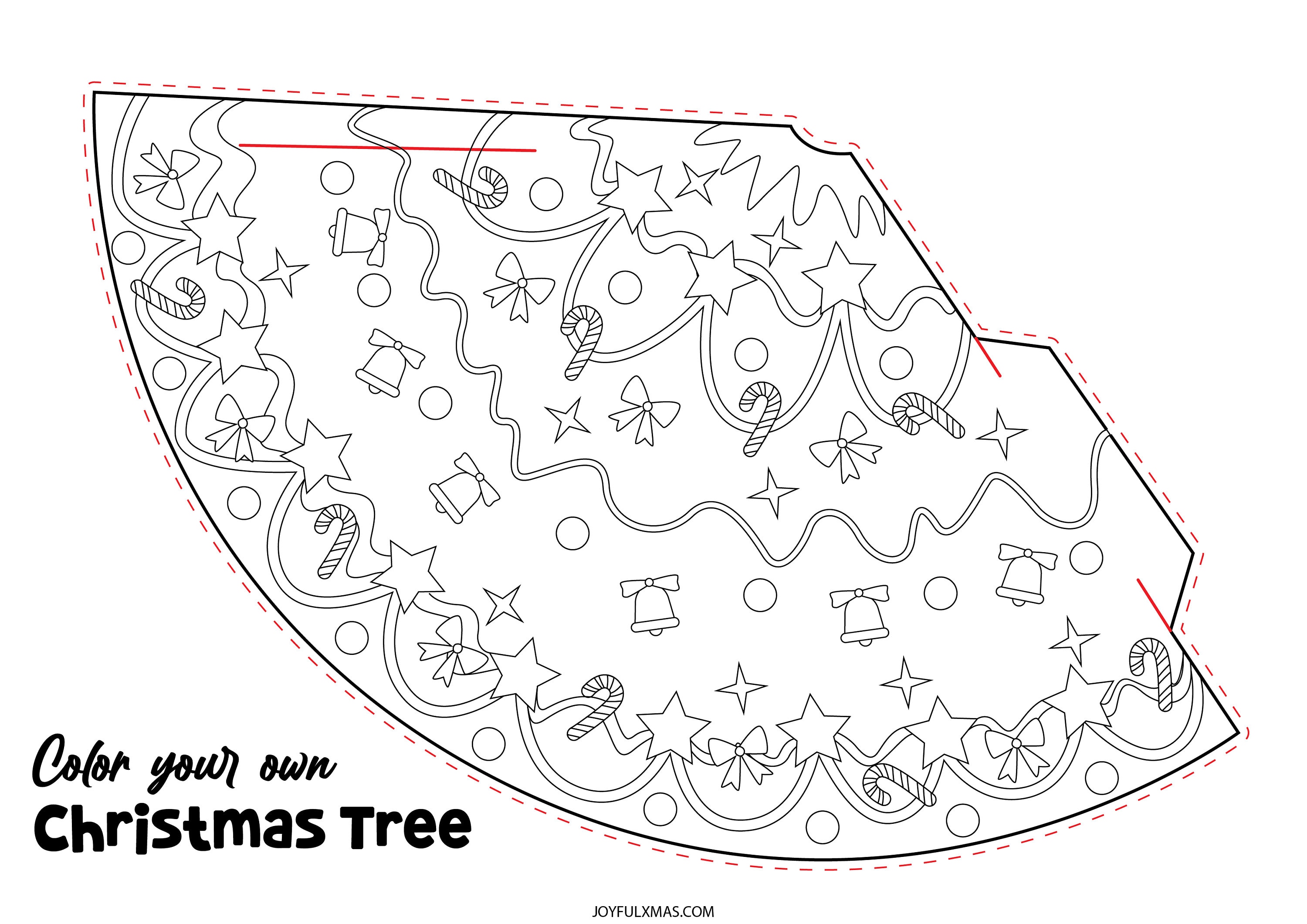 Color Your Own Tree Christmas Printable Set, Christmas Tree, Digital ...