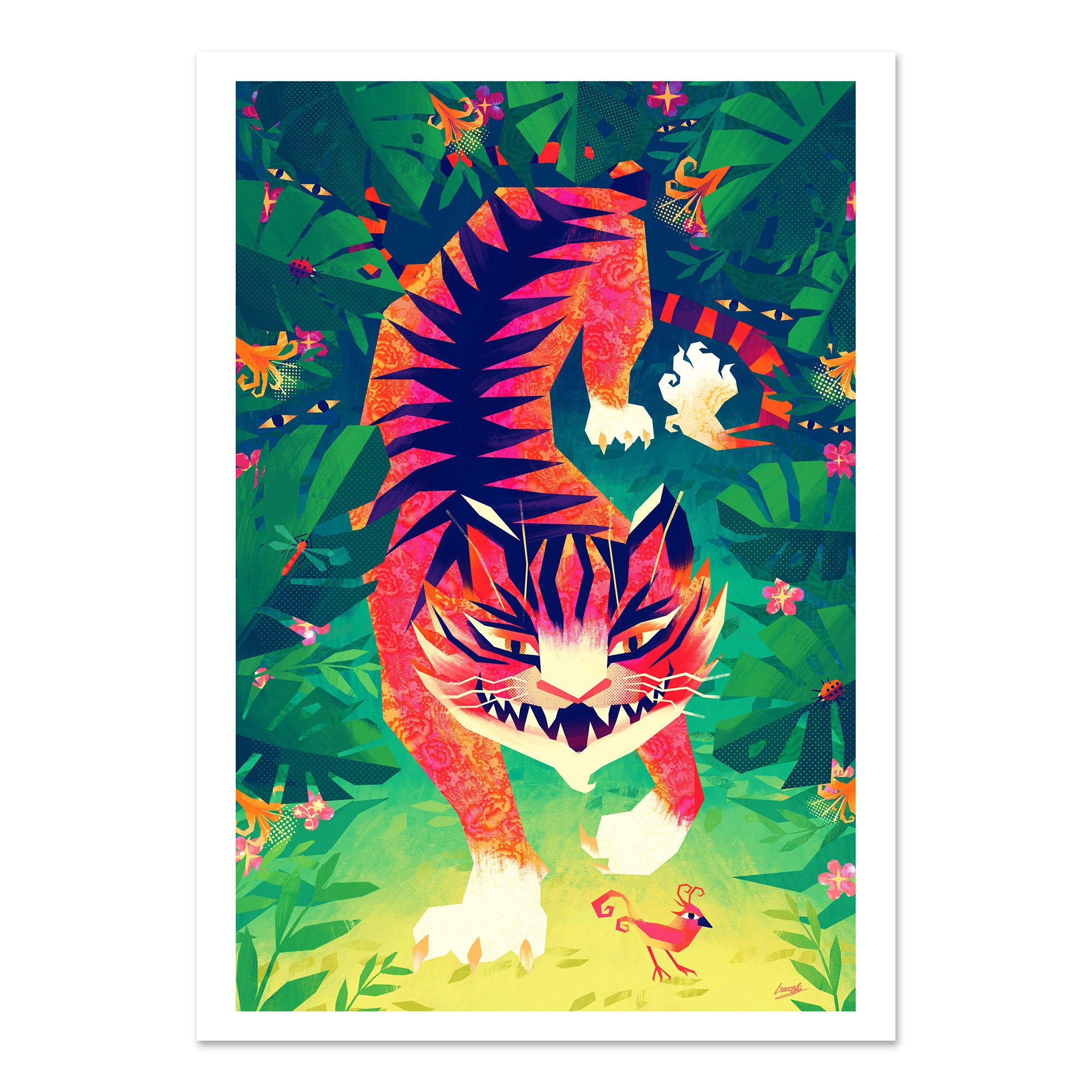 Jungle Tiger A4 Art Print | Etsy