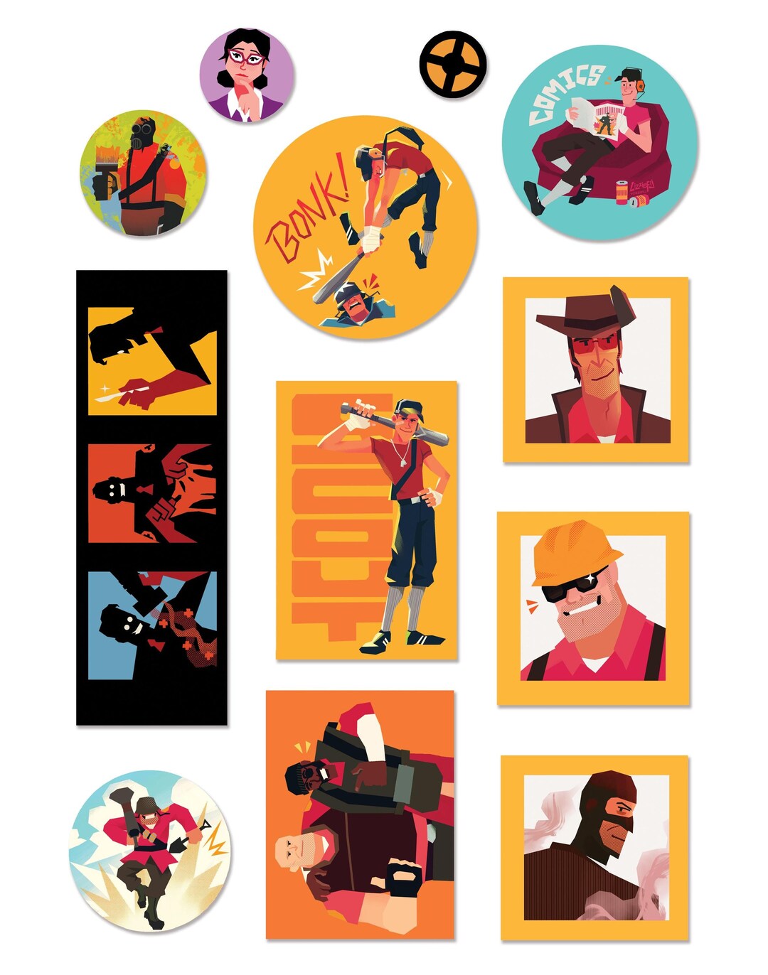 Red Team Mercenaries 12 Piece Sticker Set - Etsy