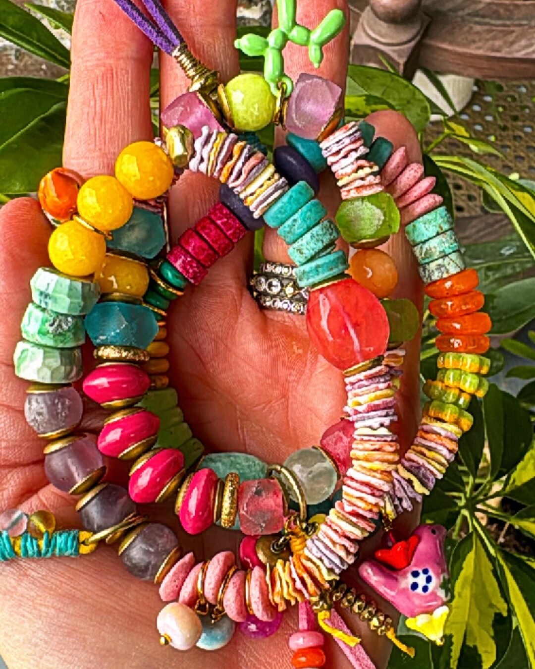 Spring Fling Sweet and Stone Ooak Boho Stretch Stack Colorful Spring ...