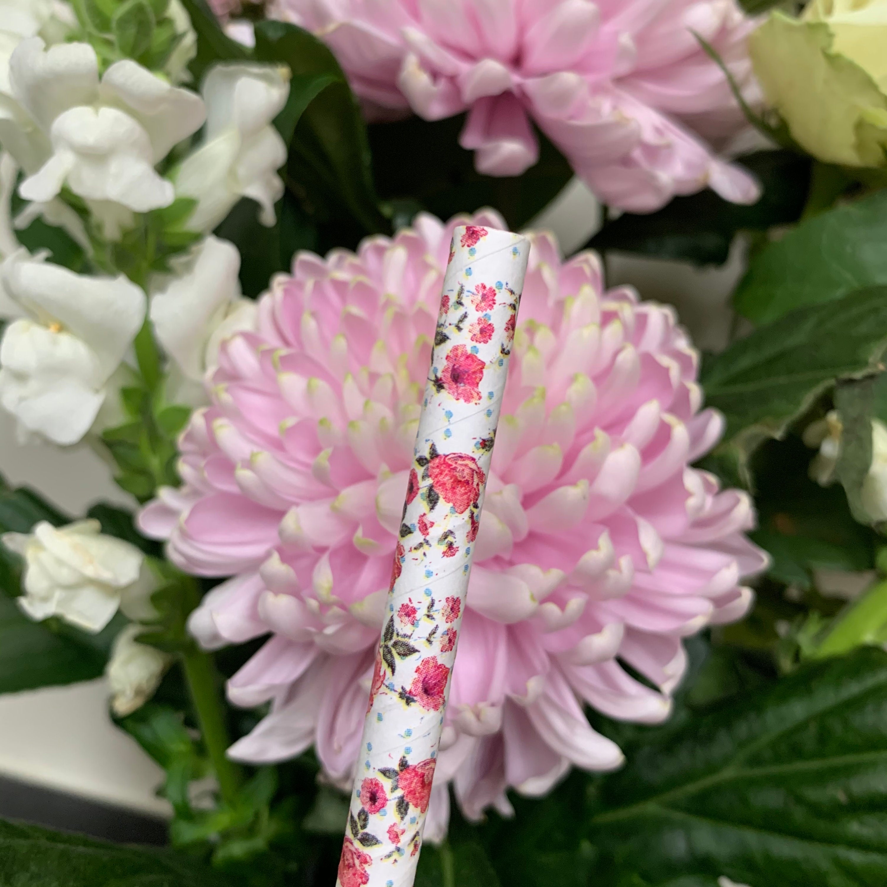 Vintage Flower Paper Straws Box of 20 Mixed Flower Straws - Etsy.de