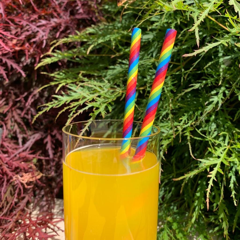 Rainbow Paper Drinking Straws Box of 38 Eco Friendly Straws - Etsy