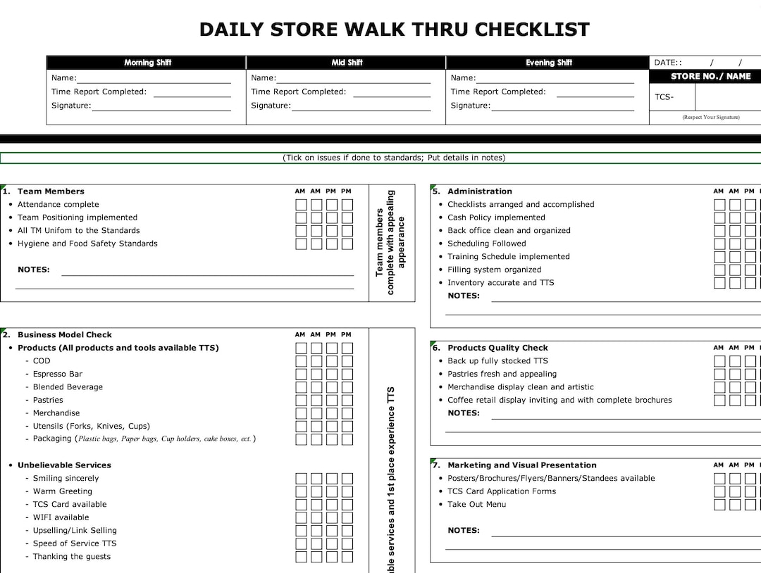 DAILY STORE CHECKLIST - Etsy