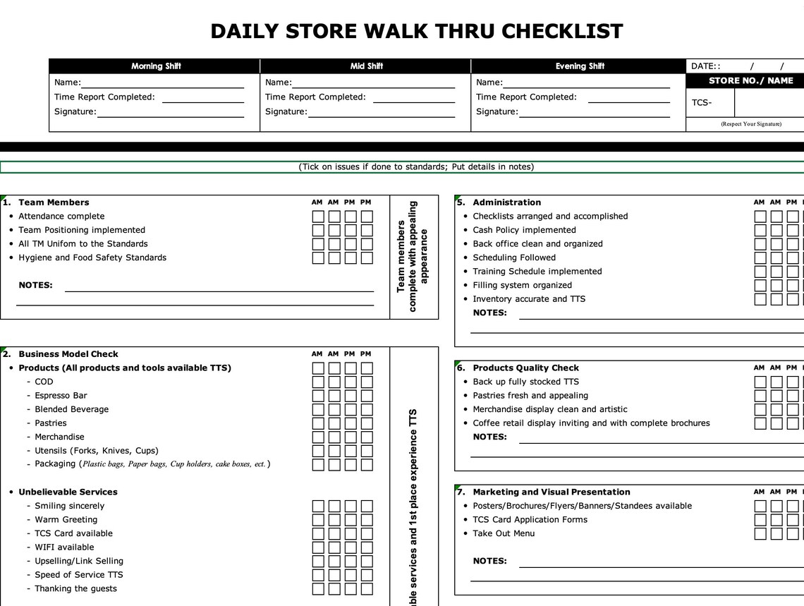 DAILY STORE CHECKLIST - Etsy