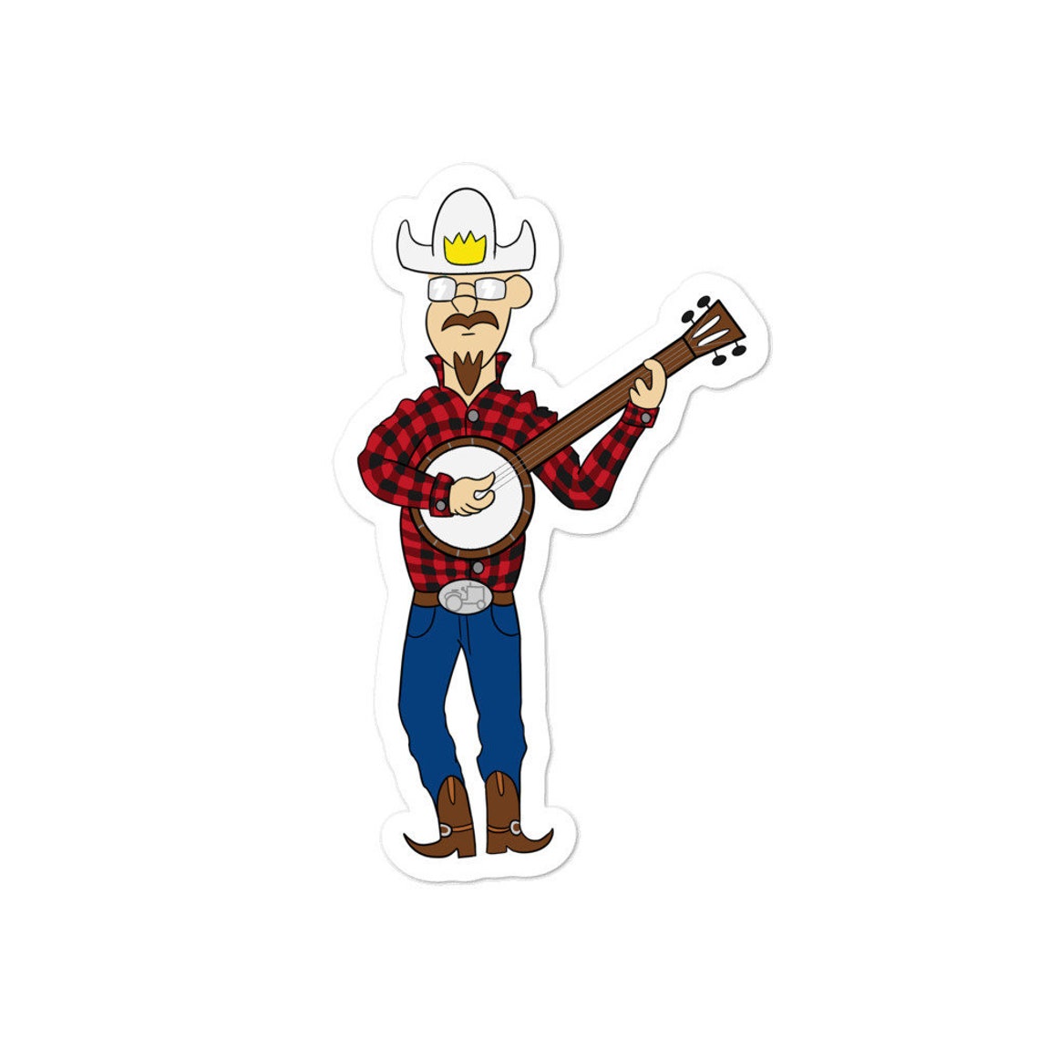 Banjo Player Sticker Funny Stickers Bluegrass Stickers Art | Etsy