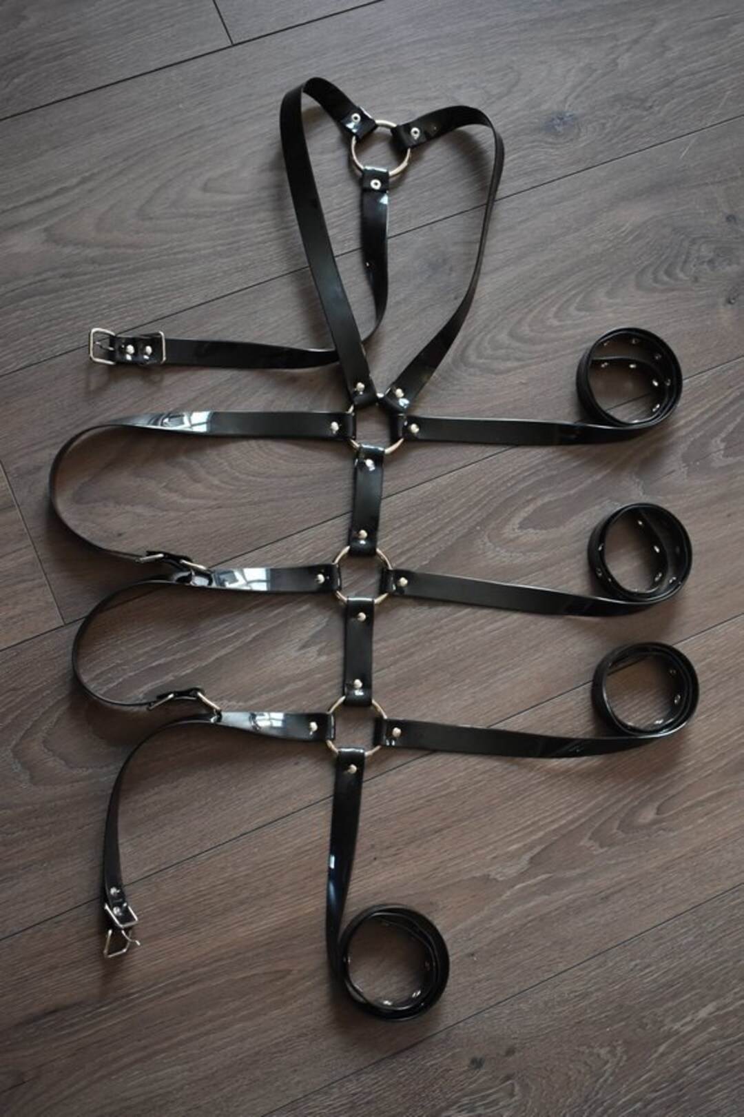 Black PVC Bodyharness - Etsy