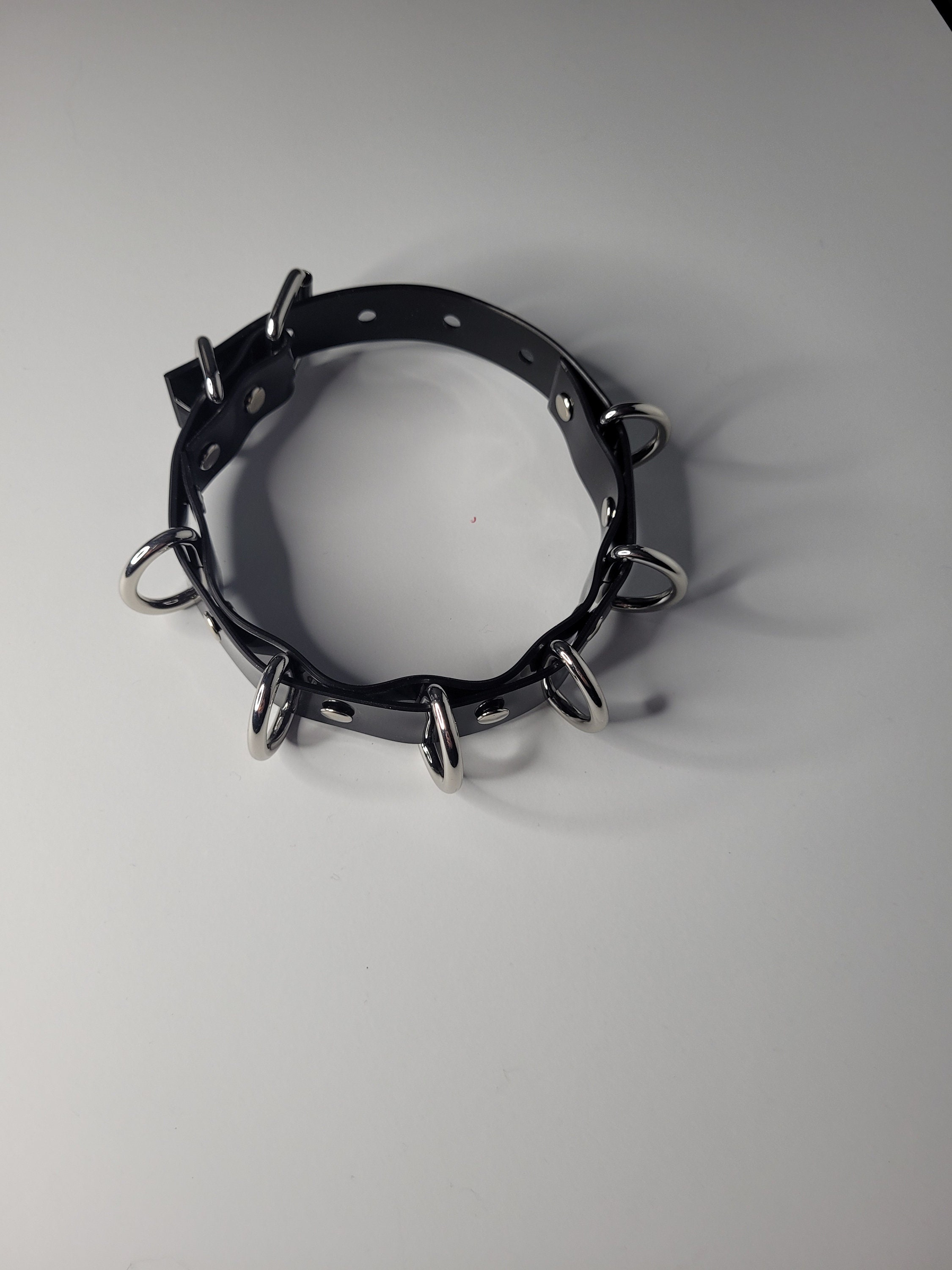 Black PVC Neck Collar Multiple D Ring Inspired by Rhea Ripley - Etsy