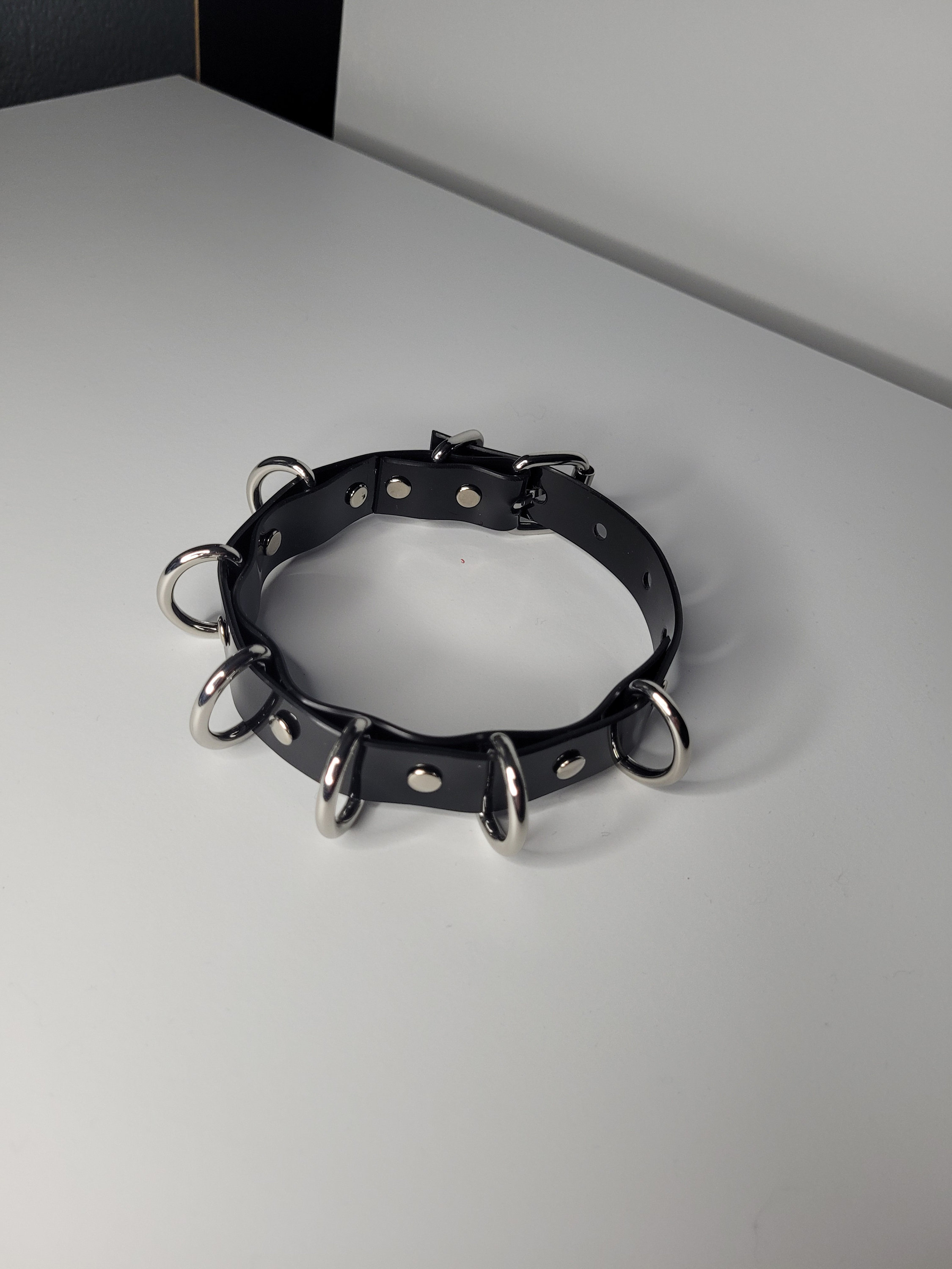 Black PVC Neck Collar Multiple D Ring Inspired by Rhea Ripley - Etsy