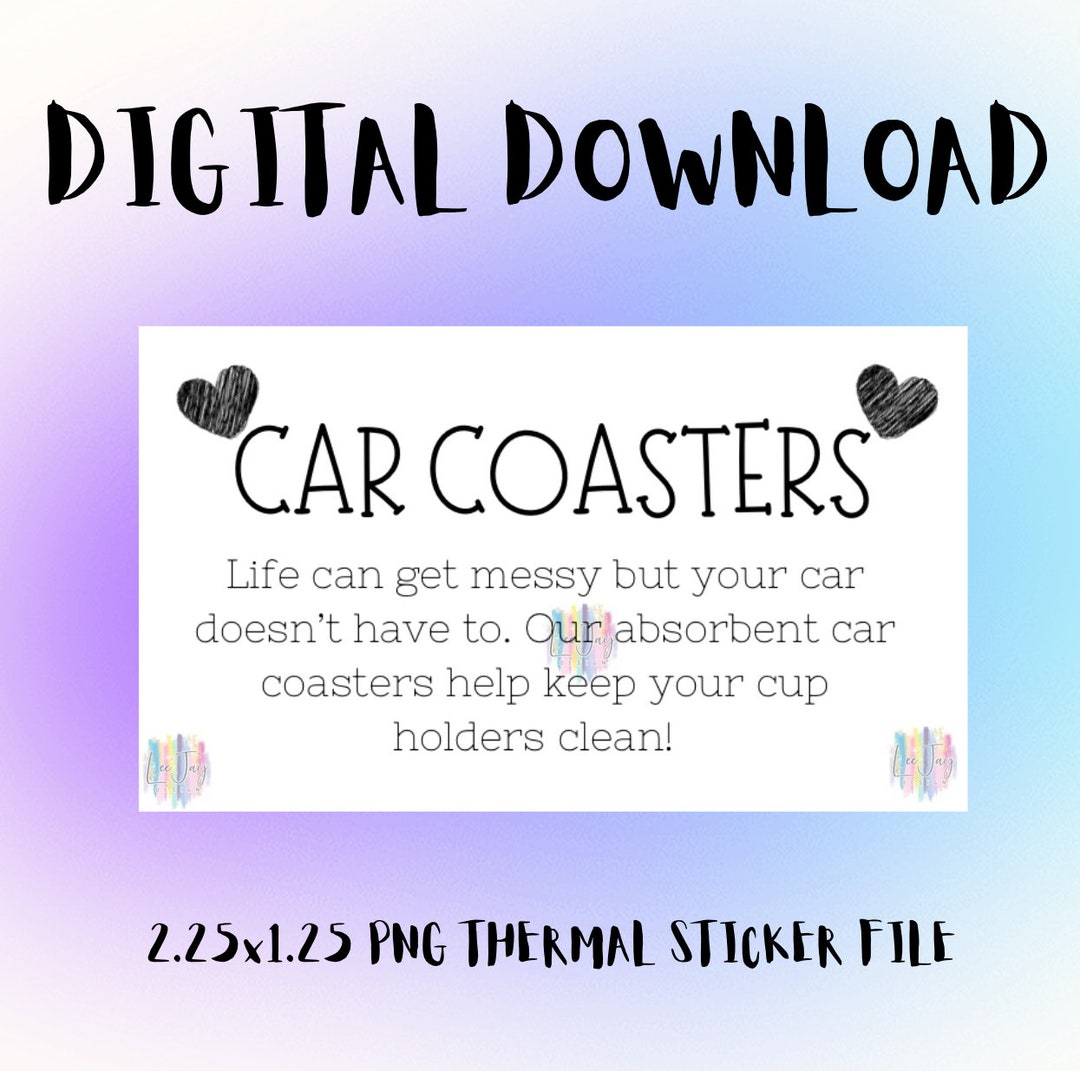 Car Coaster Thermal Sticker PNG - Etsy
