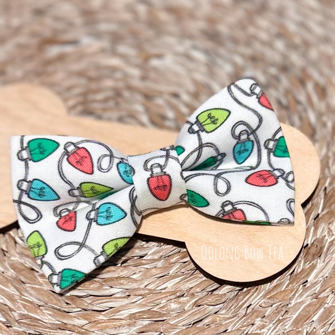 Christmas Lights Dog Bowtie Christmas Dog Bow Tie Christmas - Etsy