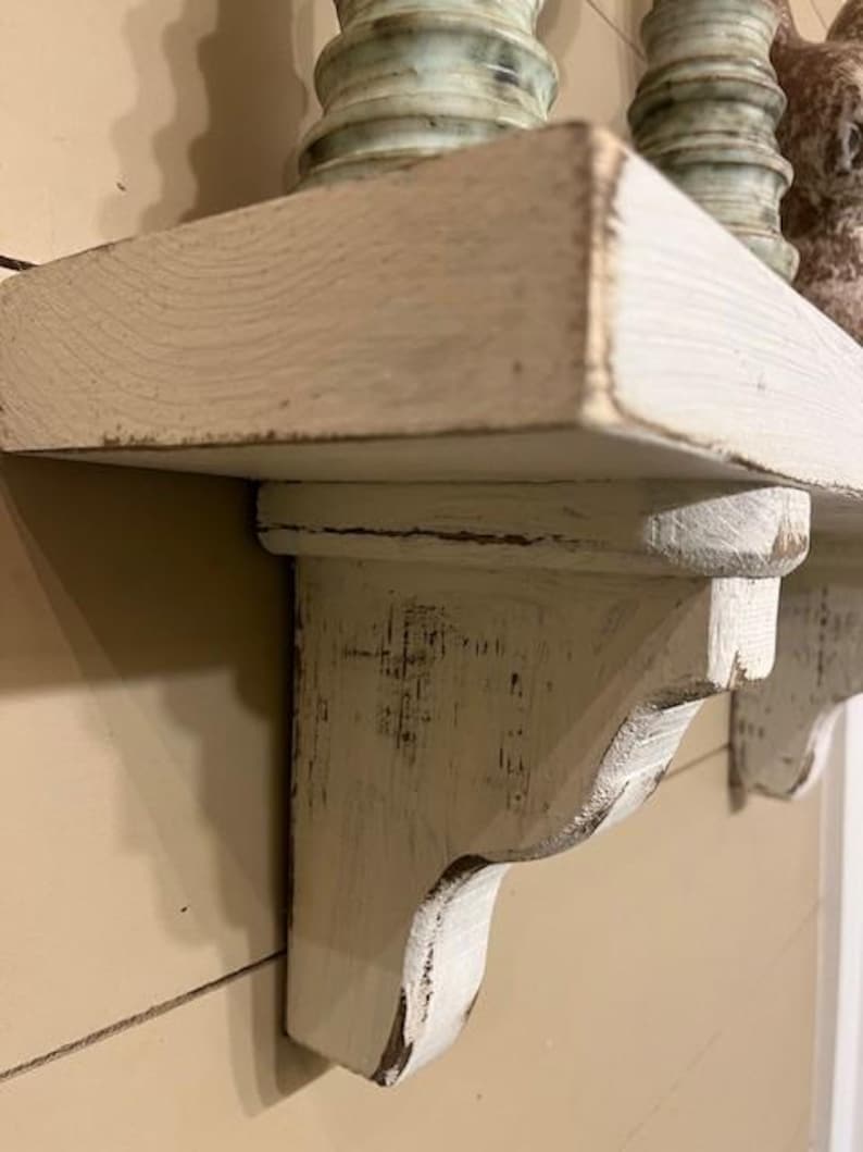 Farmhouse Corbel Wall Shelf, Solid Wood, Mantel, French Country, Rustic ...