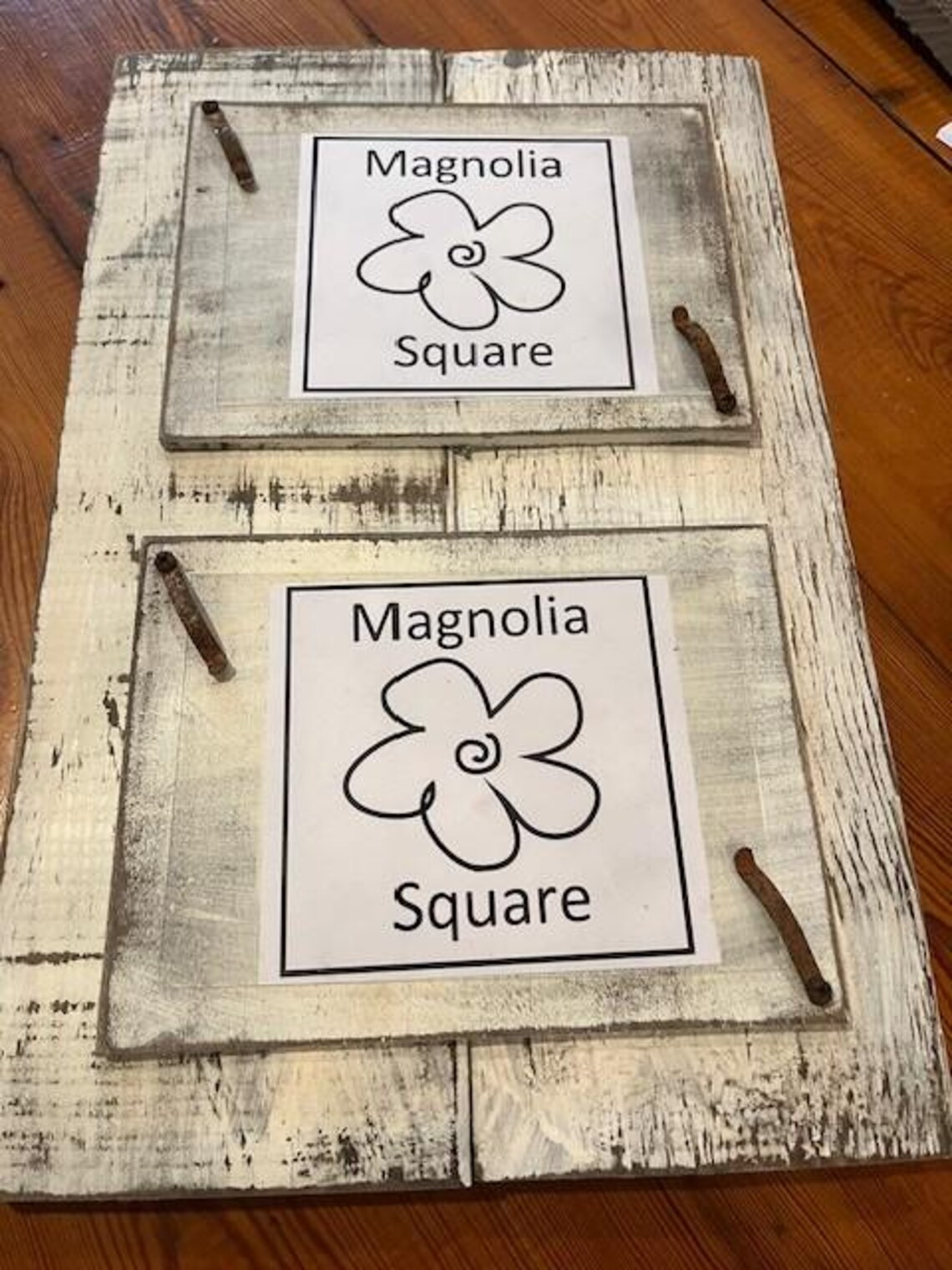 Rustic Distressed Stand up Double Picture Frame for 4x6 and 5 X 7 ...