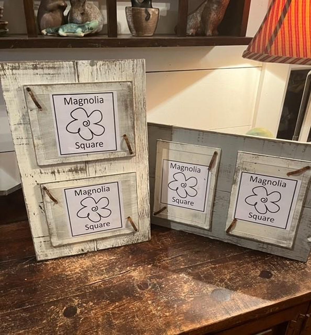 Rustic Distressed Stand up Double Picture Frame for 4x6 and 5 X 7 ...
