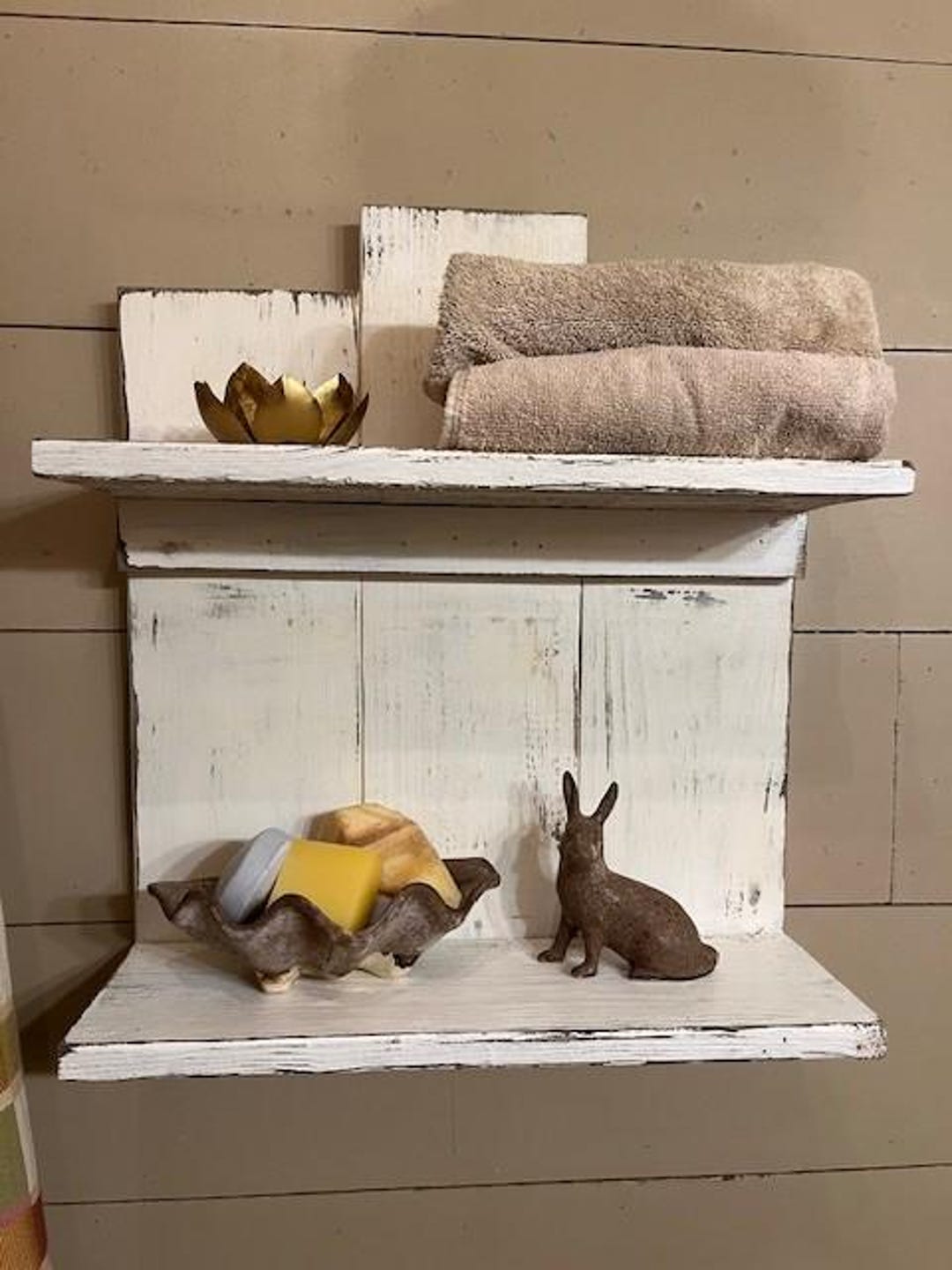 Shelf, Farmhouse Decor, Distressed Shelf, Rustic Bath Shelf, Wood Shelf ...