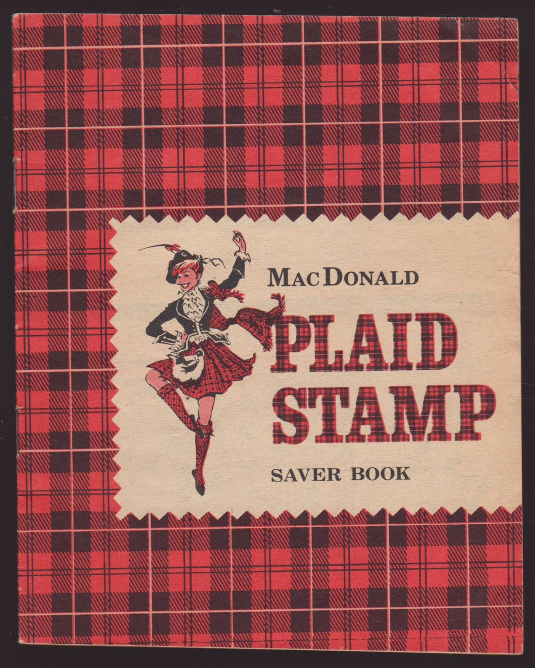 Mcdonald Plaid Stamp Saver Book With Stamps. - Etsy