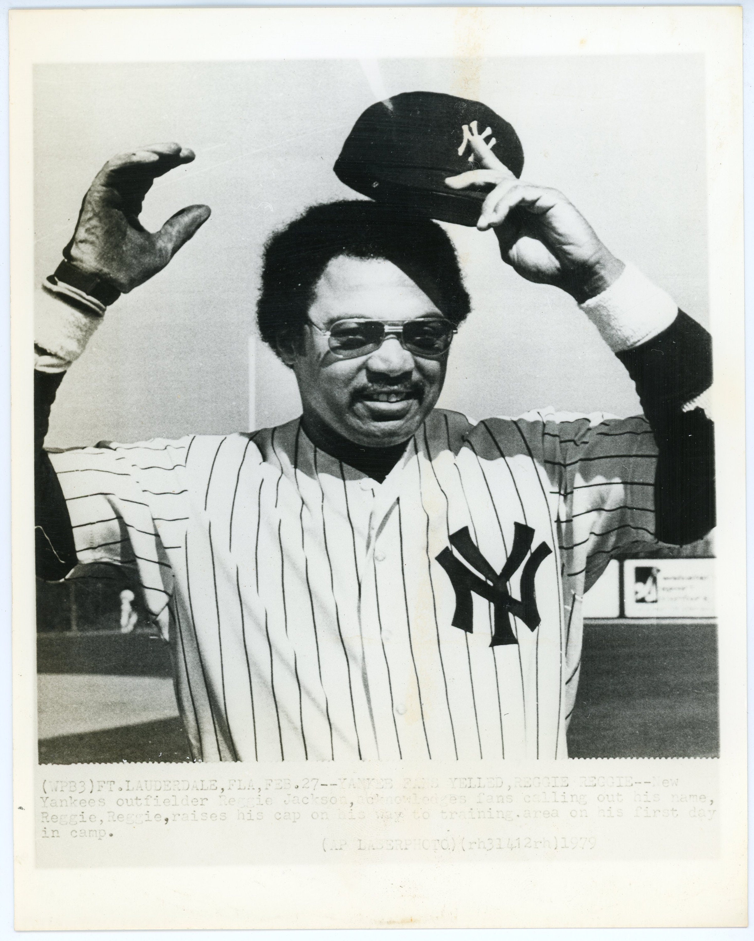 Reggie Jackson Type III B/w Press Photo, 1978. 8" X 10". First Day in ...