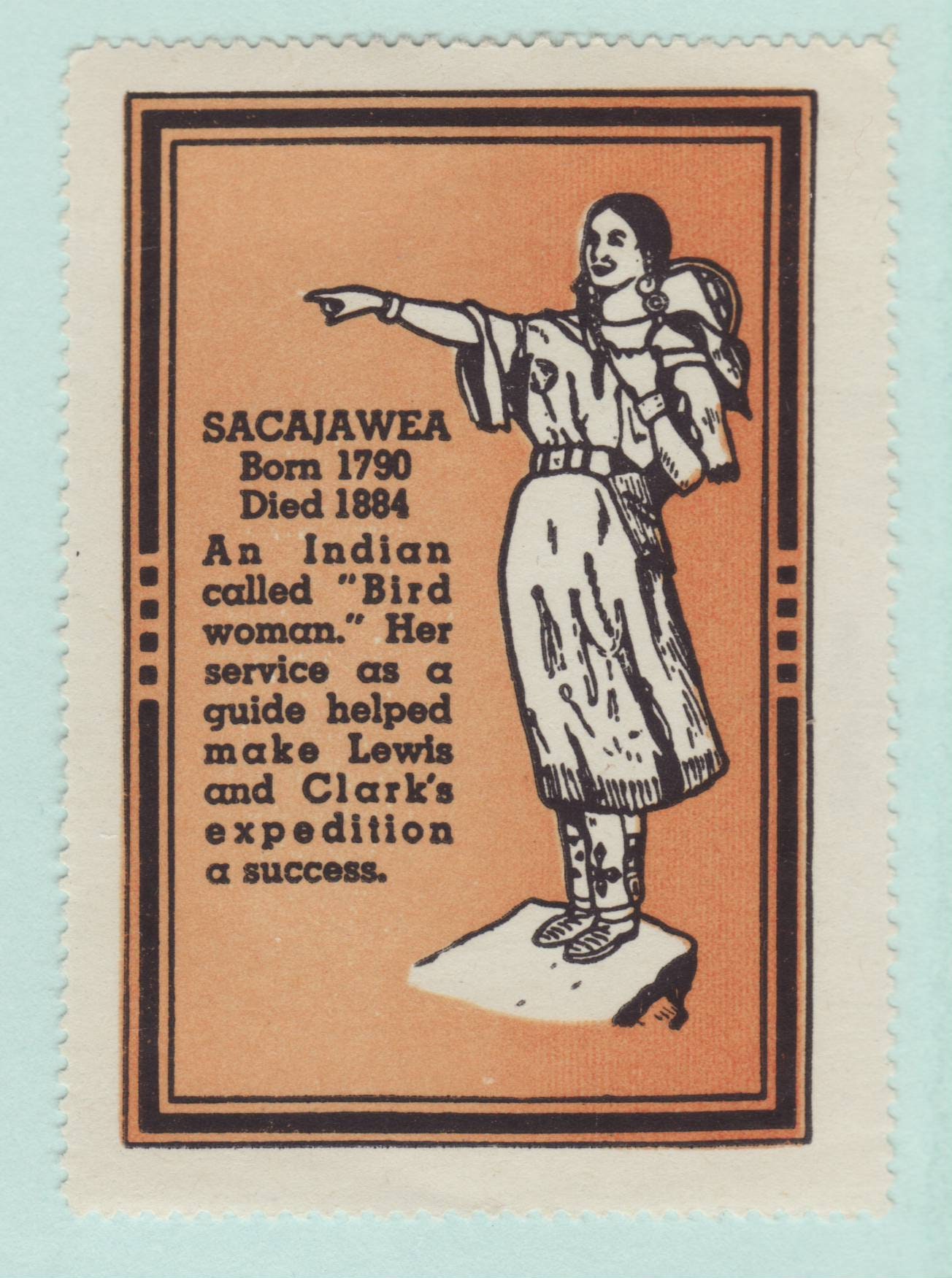Poster Stamp Sacajawea united States Undated. - Etsy