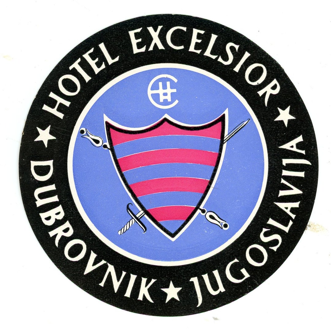 Vintage Jet Set Hotel Luggage Sticker - Hotel Excelsior, Dubrovnik ...