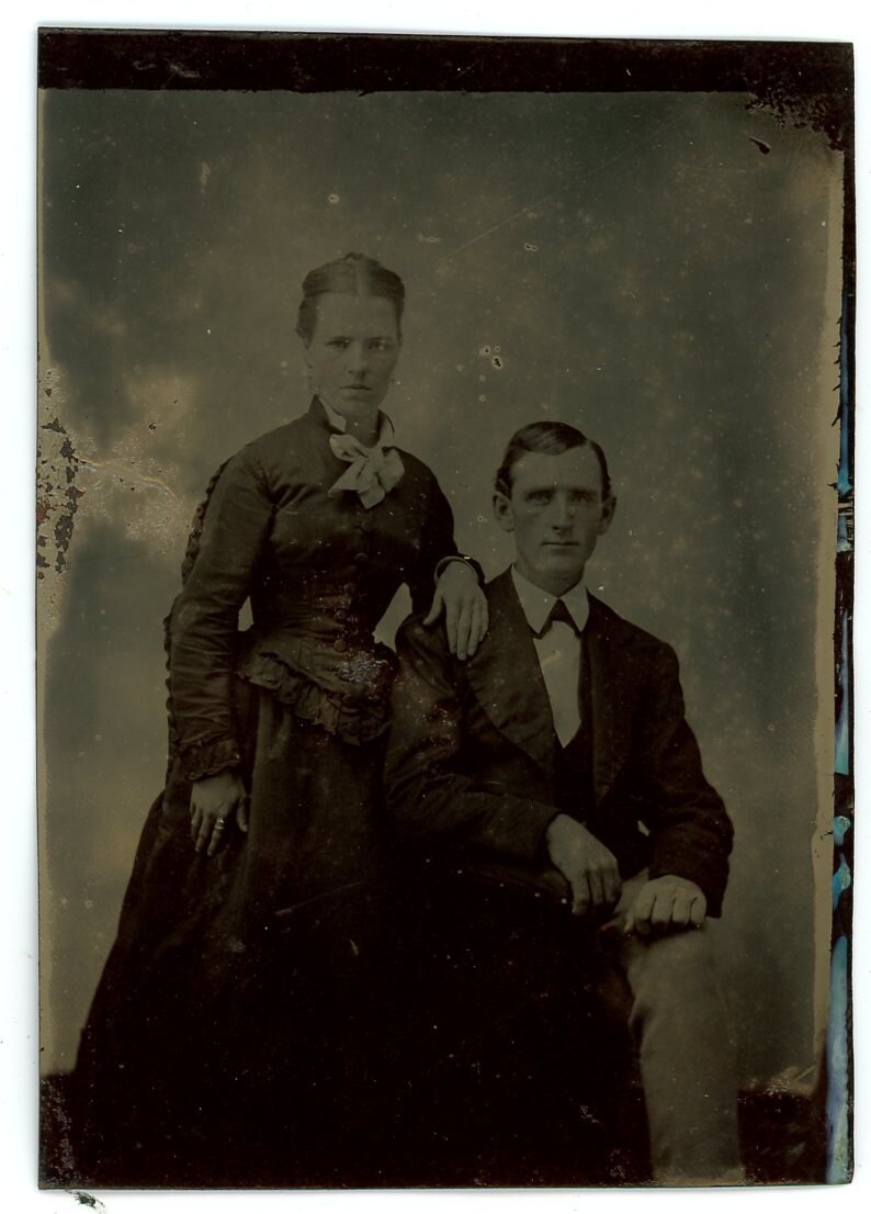 Antique Tintype Photograph. Couple Posing. - Etsy