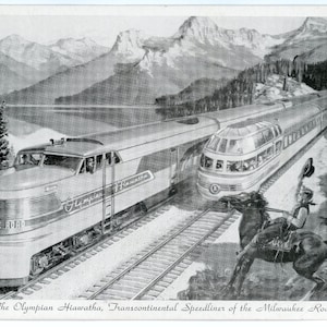 Vintage Unused Jumbo Postcard. the Olympian Hiawatha Transcontinental ...