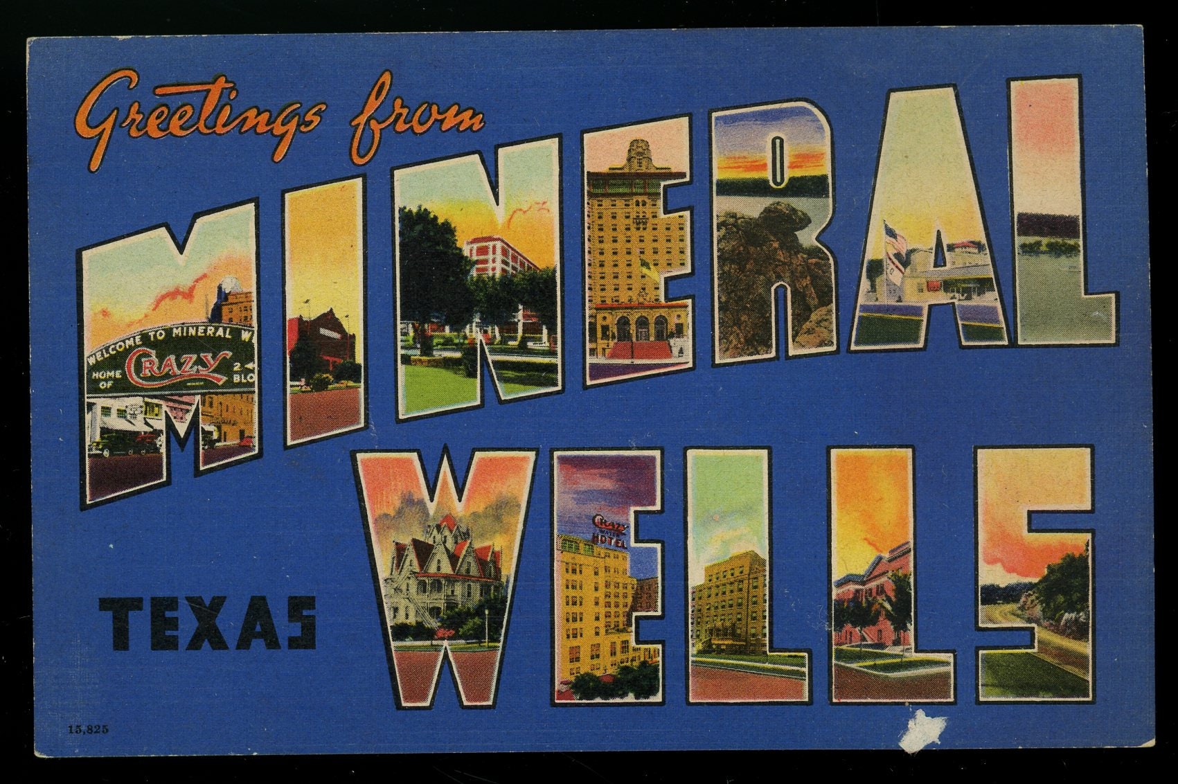 Antique Large Letter Linen Postcard - Greetings From Mineral Wells ...