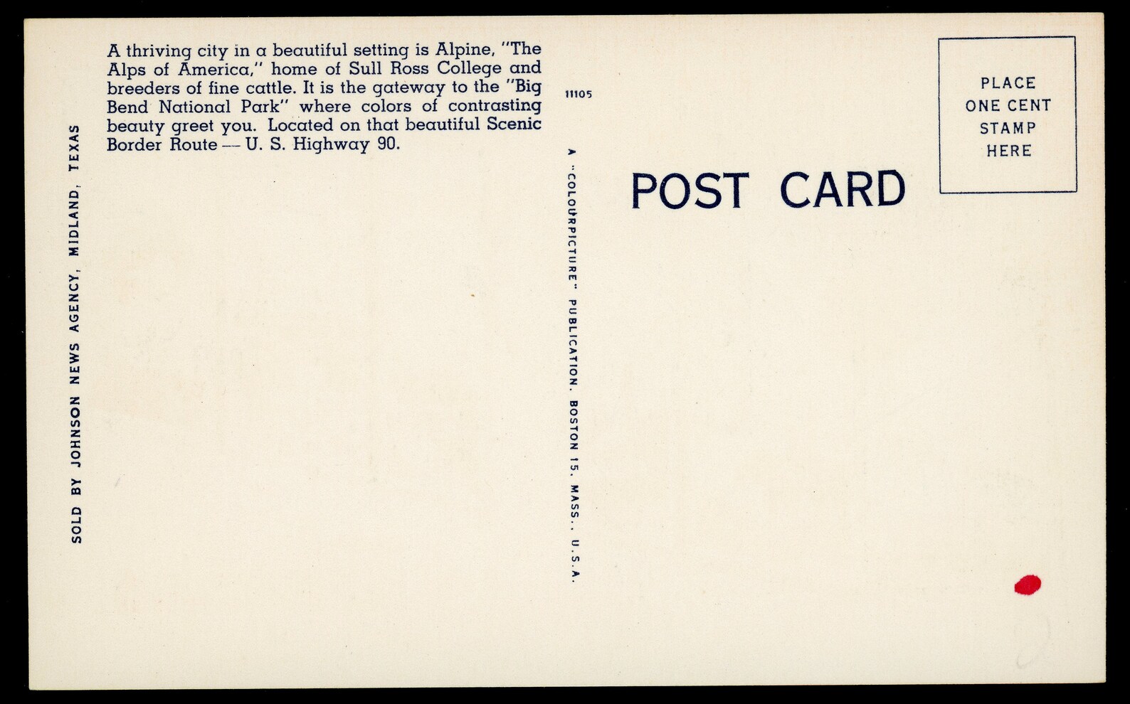 Vintage Linen Postcard. Large Letter. Greetings From Alpine, Texas. - Etsy