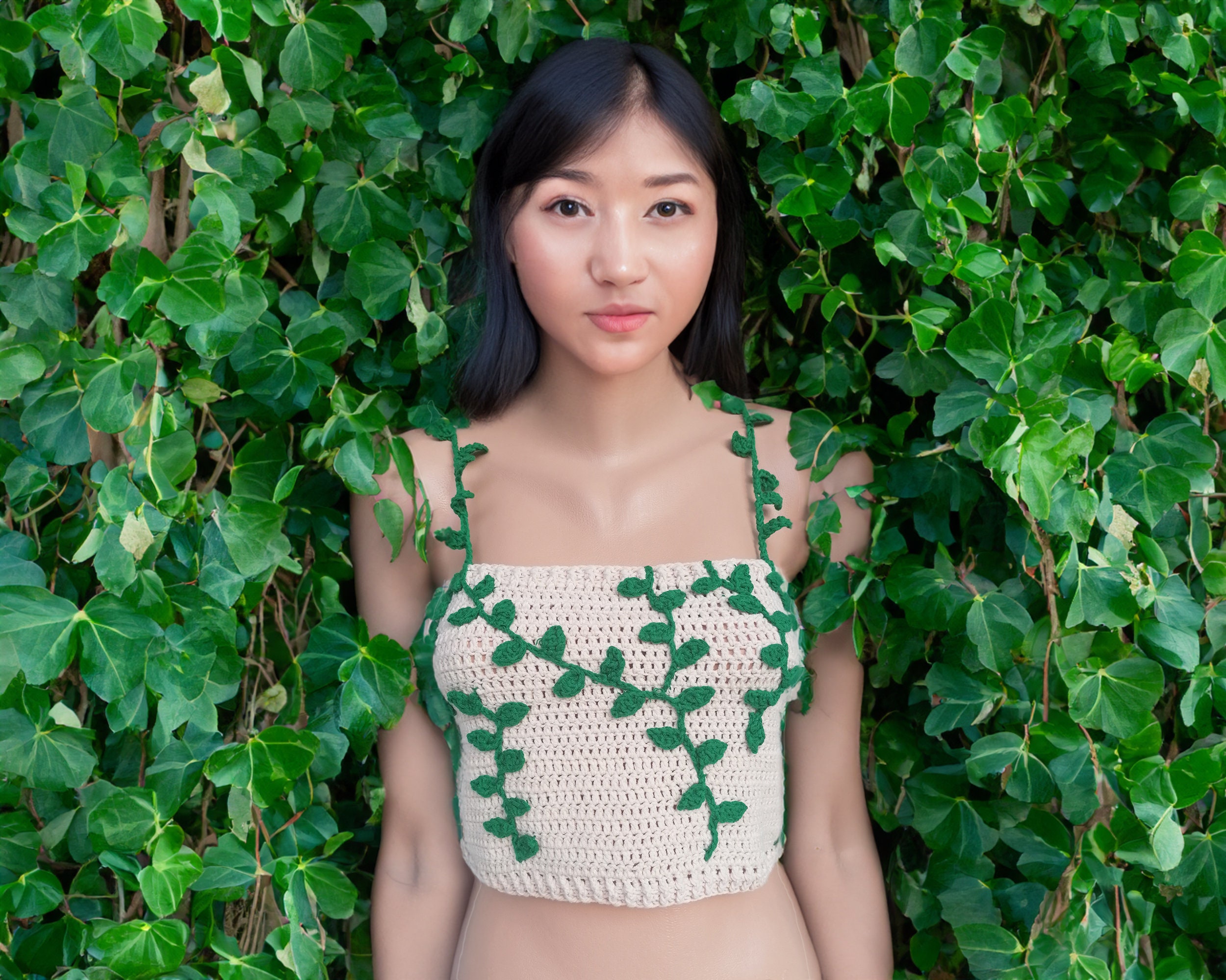 Handmade Poison Ivy Costume Crochet Halter Top Festival Y2k - Etsy
