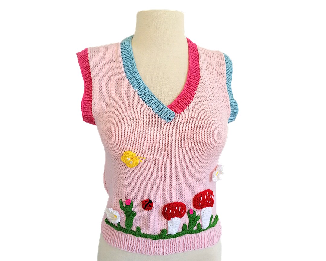Magic Mushroom Crochet Top | Vaporwave Crop Top | Knit Bikini Top ...