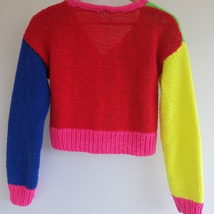 Hand Knitted Rainbow Cardigan / Rainbow Knit Sweater / LGBT Hand Made ...