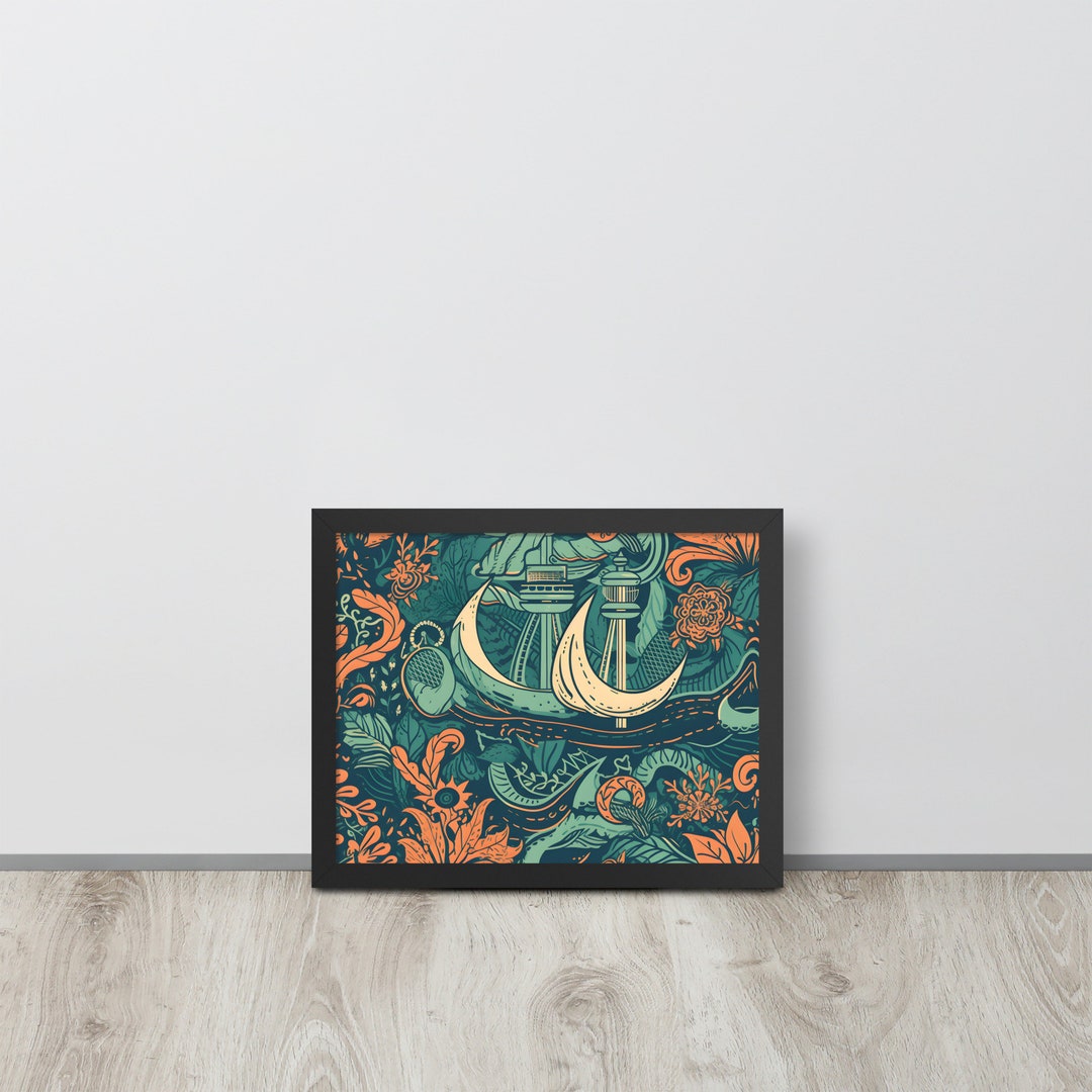 Seabound Odyssey, Wall Art, Framed Photo Paper Poster, Black - Etsy
