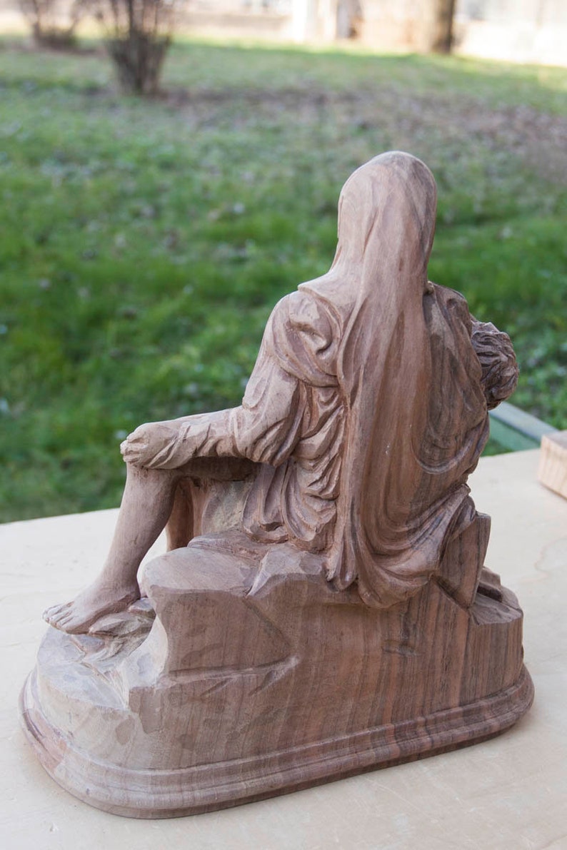 Wooden Statue Michelangelo's Pietà, With Natural Oil Finish - Etsy