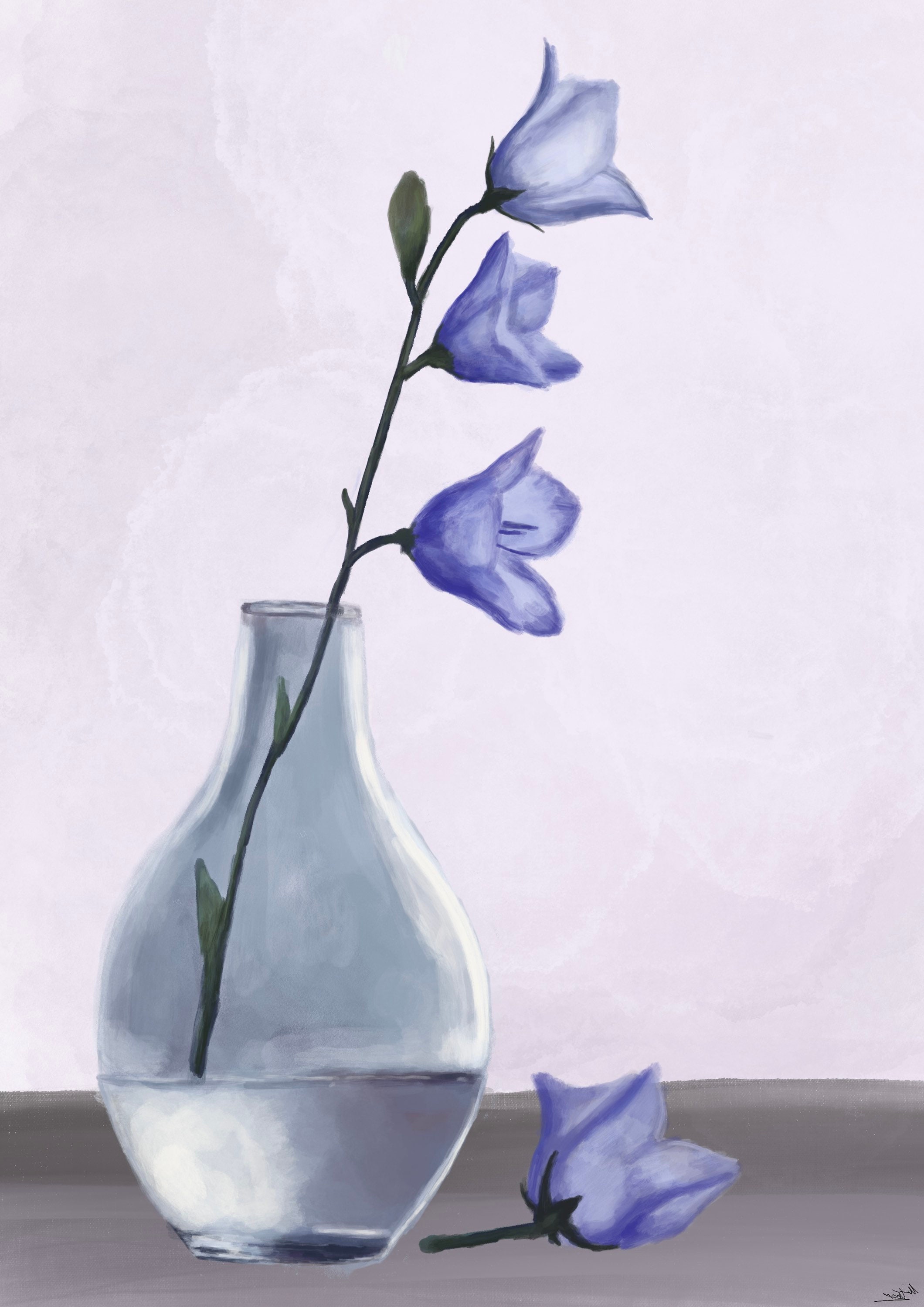 Blue Bell Print / Digital Descargar impresión de flores - Etsy España