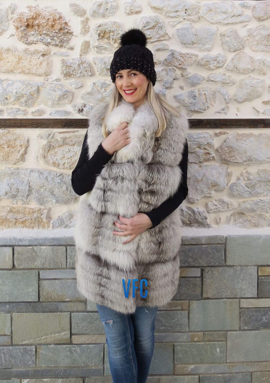 Real Fox Fur Vest Real Fur Gilet Fawn Light Fox Fur Vest - Etsy