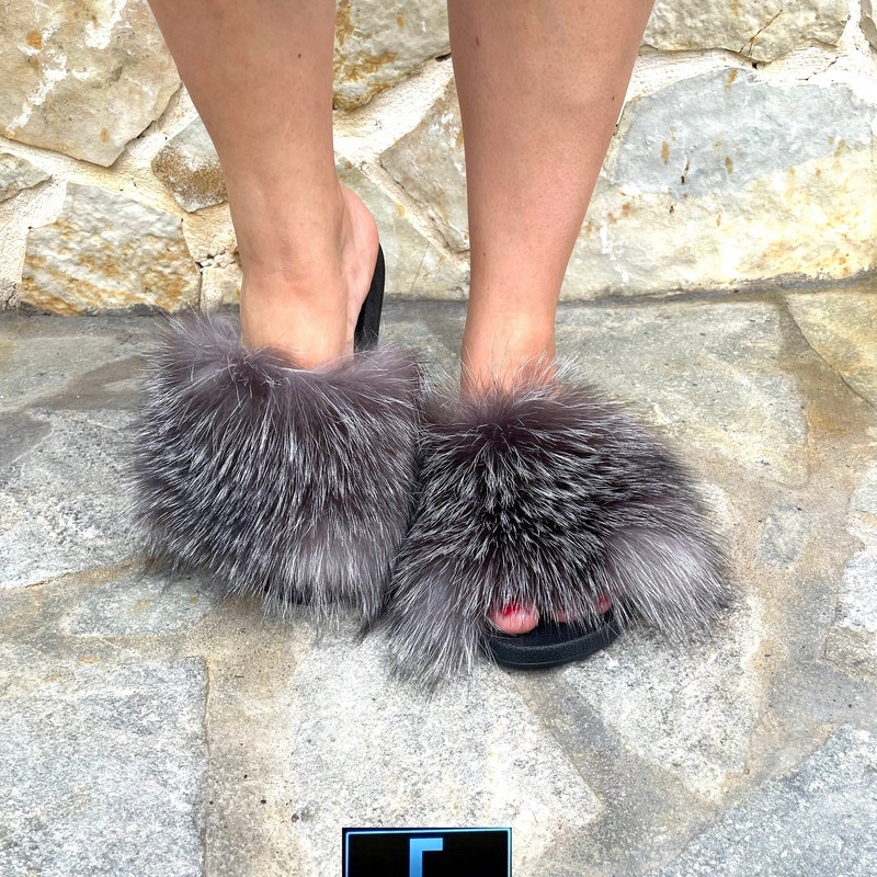 Fur Slides - Etsy